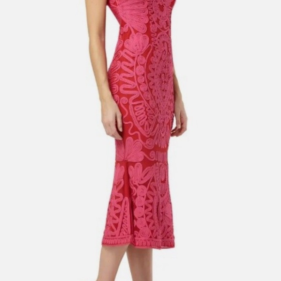JS Collections | Dresses | Js Collections Vibrant Pink Midi Dress ...
